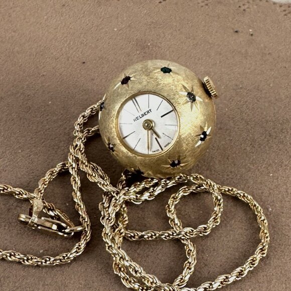 Kelbert | Accessories | Vintage Swiss Kelbert Orb Watch With Pave Set ...